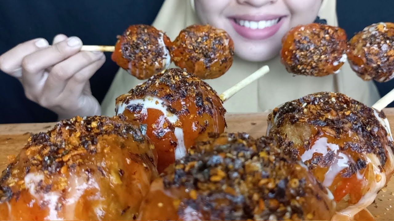 ASMR MUKBANG BAKSO BAKAR JUMBO SAOS PEDAS 🔥🔥 - ASMR INDONESIA - YouTube