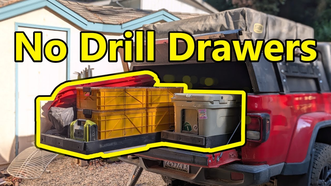 Easy DIY no drill truck drawers for overlanding and camping - YouTube