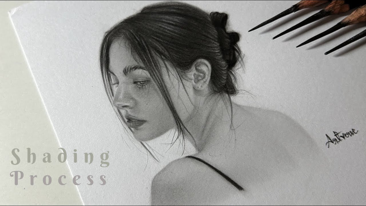 Small portrait drawing - Shading process. - YouTube