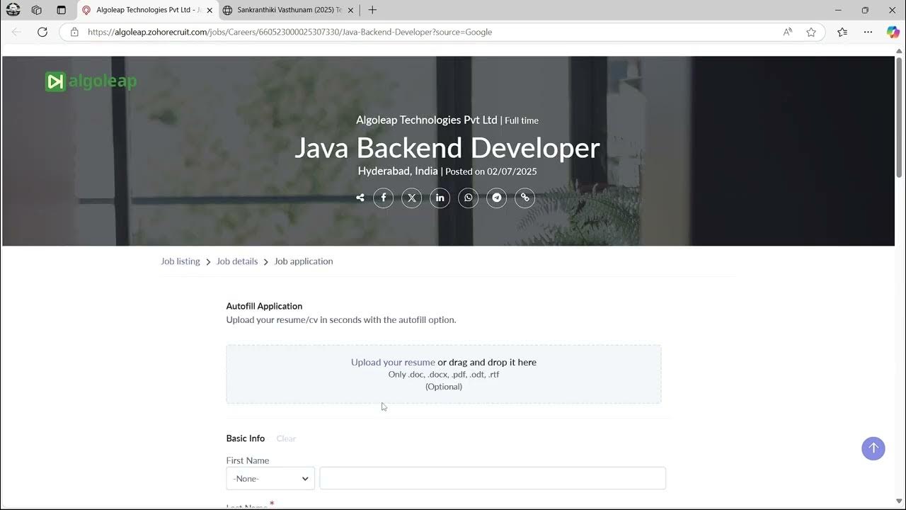 Algo leap Technologies is Hiring for Java Back End Developer - YouTube