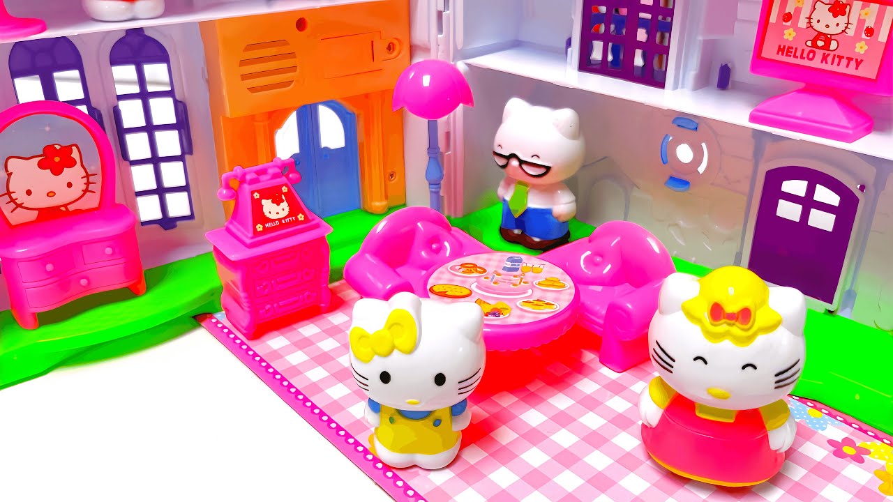 2 Minutes Satisfying with Unboxing Hello Kitty Happy Family Home Play ...