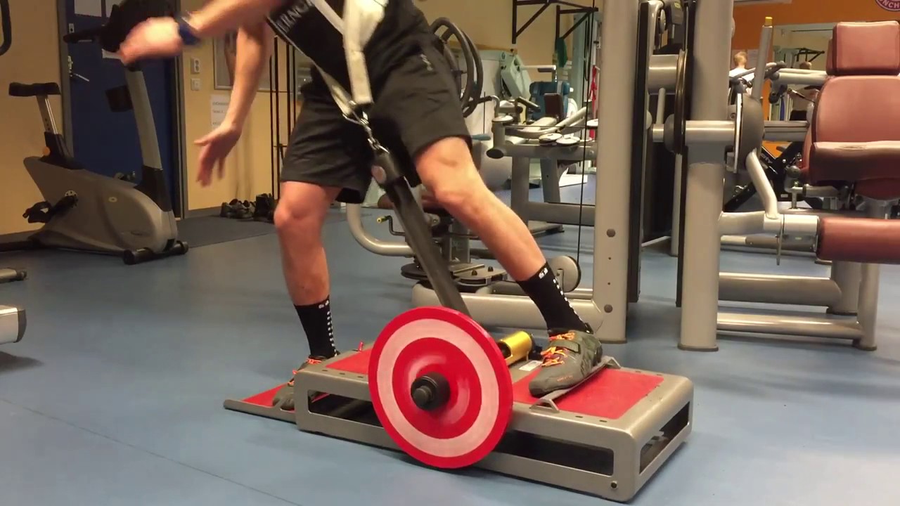 Heavy Inertia Skating squat for ice hockey players with YoYo - YouTube