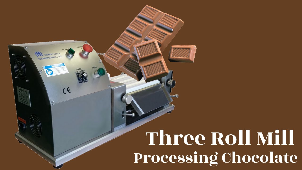 Three Roll Mill Processing Chocolate Products - YouTube
