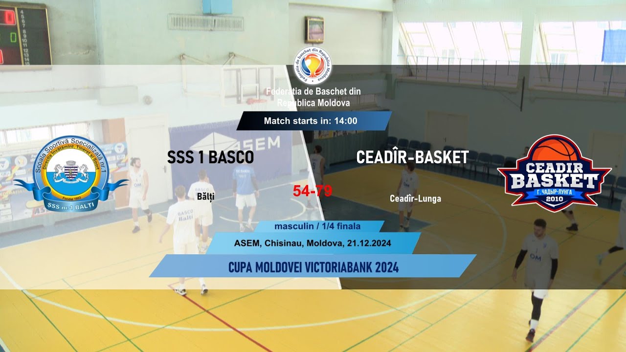 SSS-1 BC BASCO vs BC CEADÎR-BASKET (masculin), (1/4 finală), 21.12.2024 ...