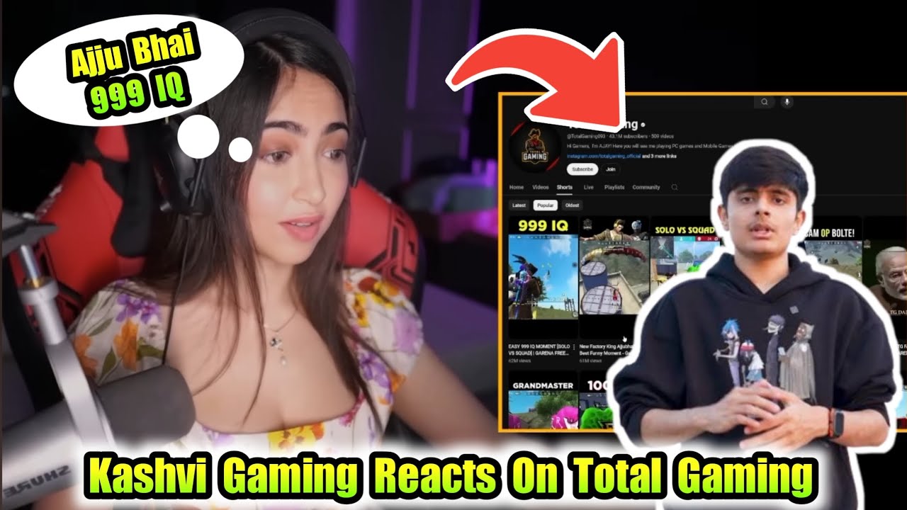 Kashvi Gaming Reacts On Total Gaming 😱 Ajju Gaming 999 IQ Gameplay 🤯🔥 ...