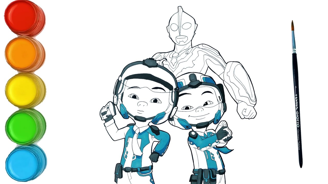 Upin & Ipin Bersiap Bantu Ultraman Lawan Monster | menggambar dan ...