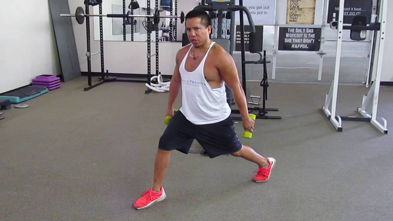 Static Lunge with Alternating Shoulder Press - YouTube