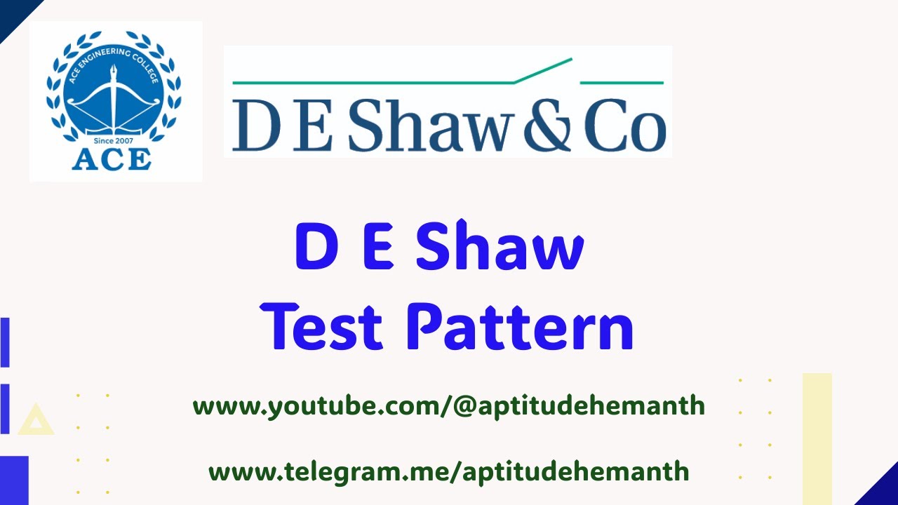D E Shaw Test Pattern - YouTube