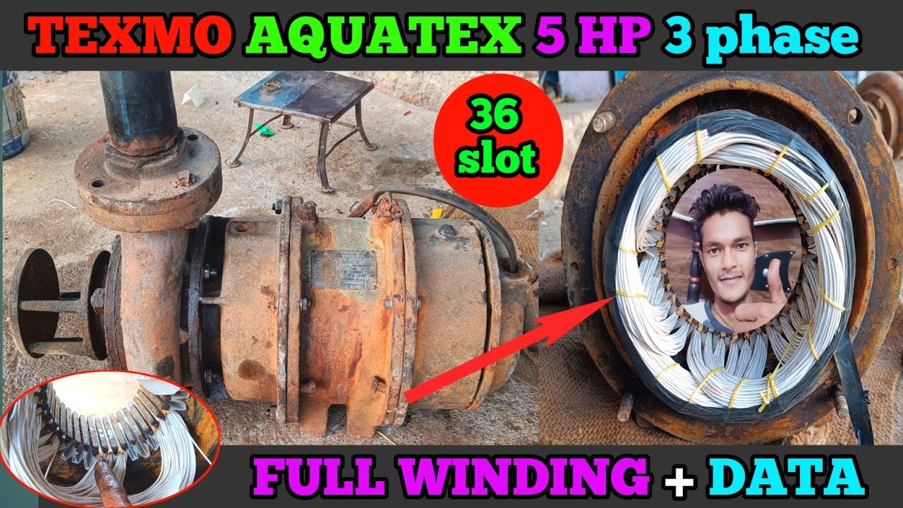Texmo Aquatx | 5 hp 3 Phase | Chain Winding | Texmo 5 Hp Winding data ...