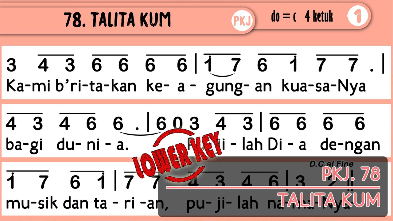 PKJ 78 - Talita Kum - Pelengkap Kidung Jemaat | Masinobe Tutorials ...