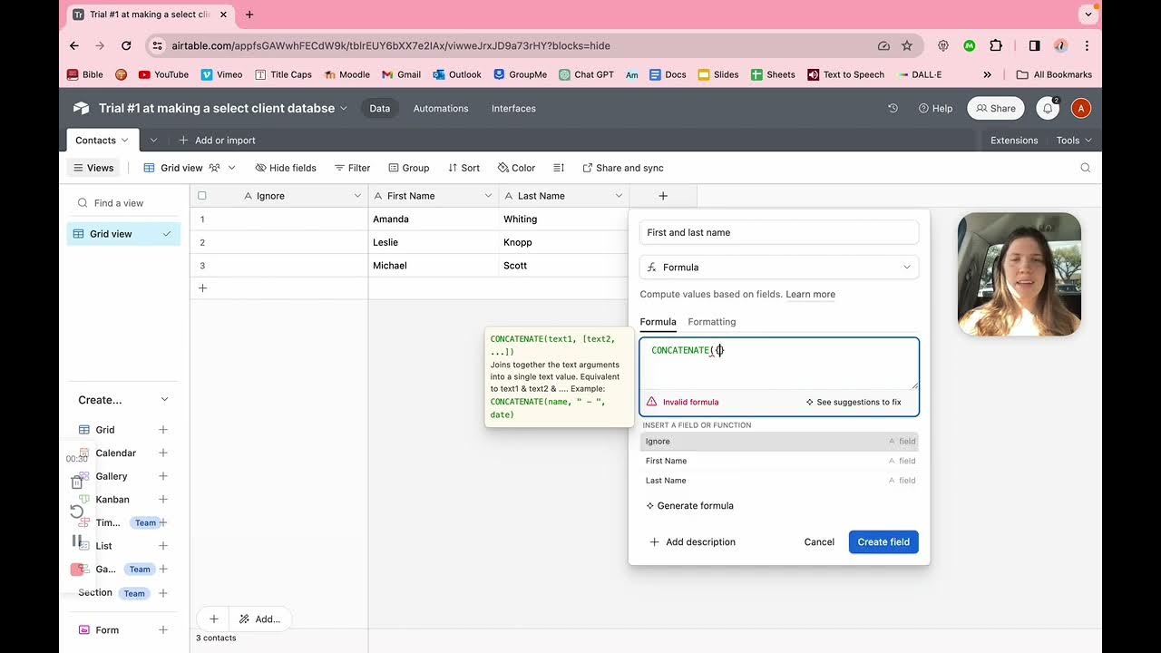 How to Use Concat Formula in Airtable - YouTube