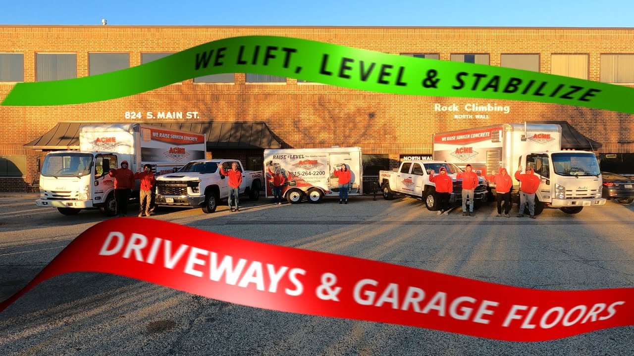 WE LIFT LEVEL AND STABILIZE SUNKEN GARAGE FLOORS & DRIVEWAYS - YouTube