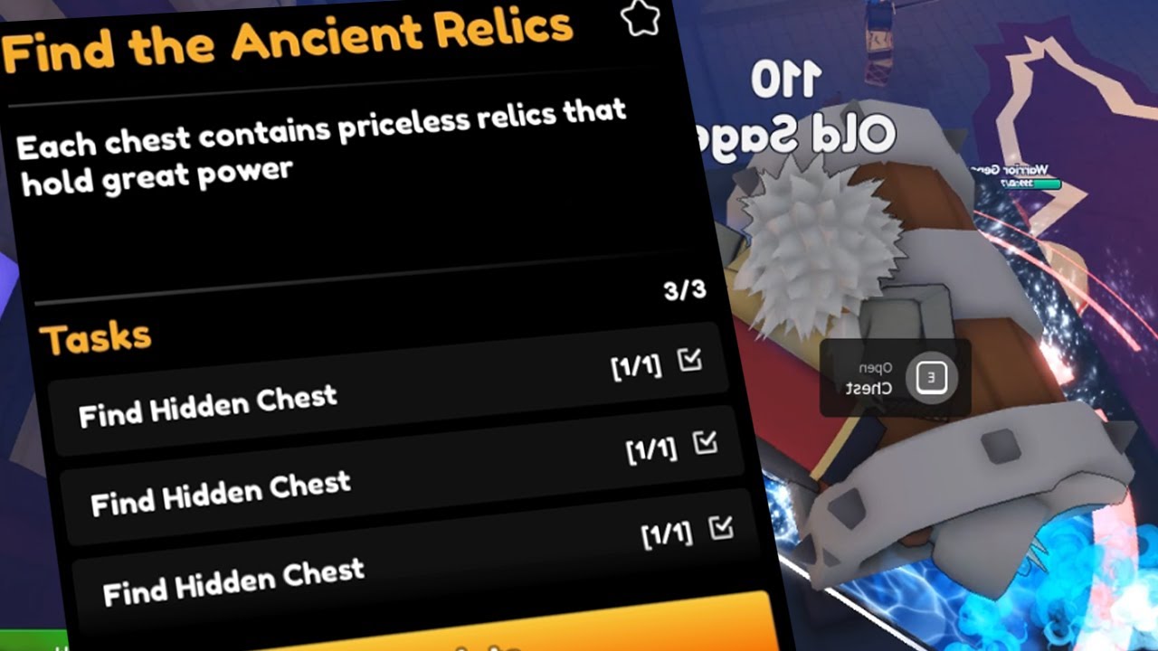 ¡FIND THE ANCIENT RELICS CHEST LOCATION! | Roblox: [💀 UPD25 🧙‍♂️] Anime ...