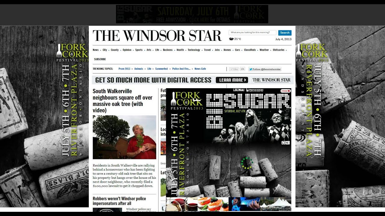 A Homepage Takeover, with an Expandable Video Tall Block ad on ...