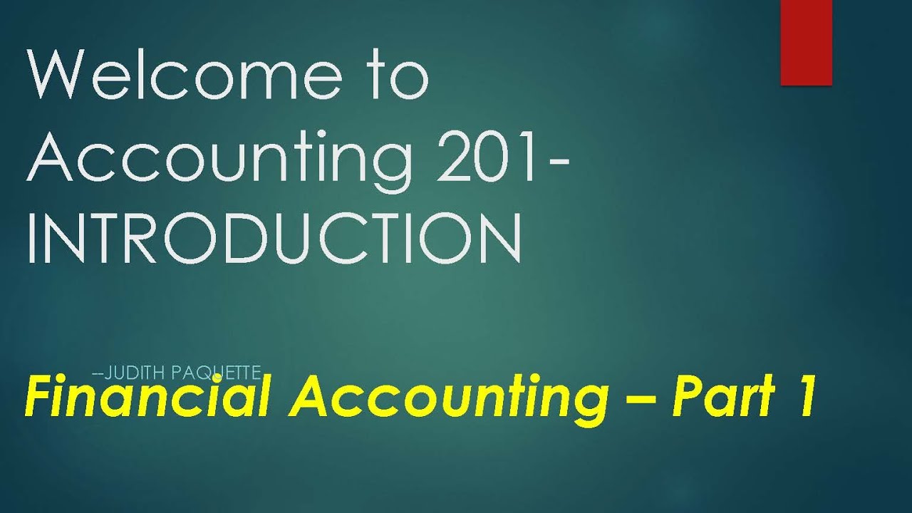 Acct 201 Ch 0 Introduction - YouTube