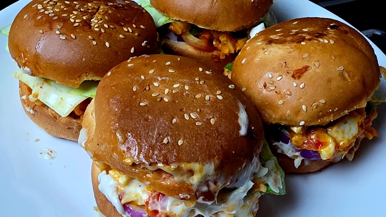 paneer burger recipe at home - YouTube
