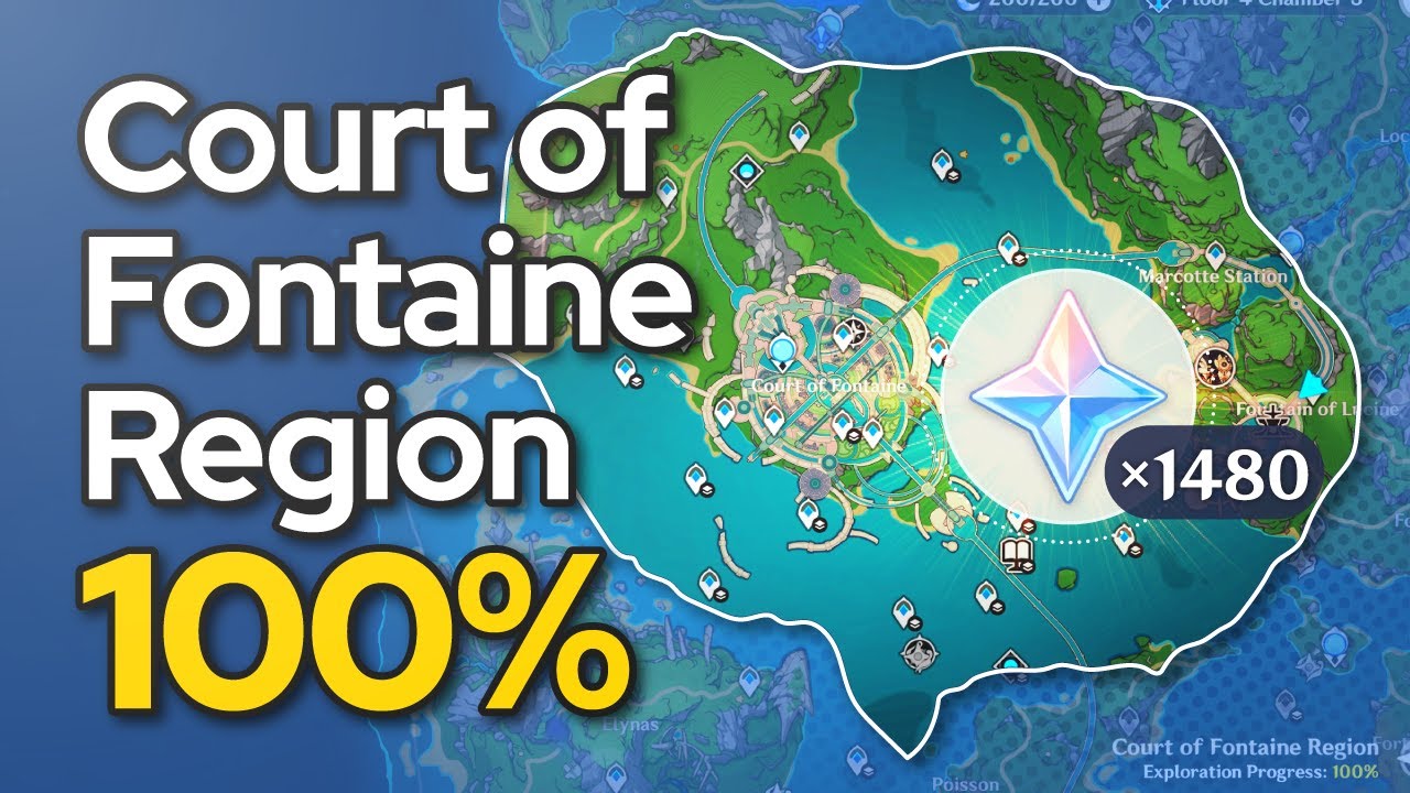 Court of Fontaine Region 100% exploration guide - YouTube