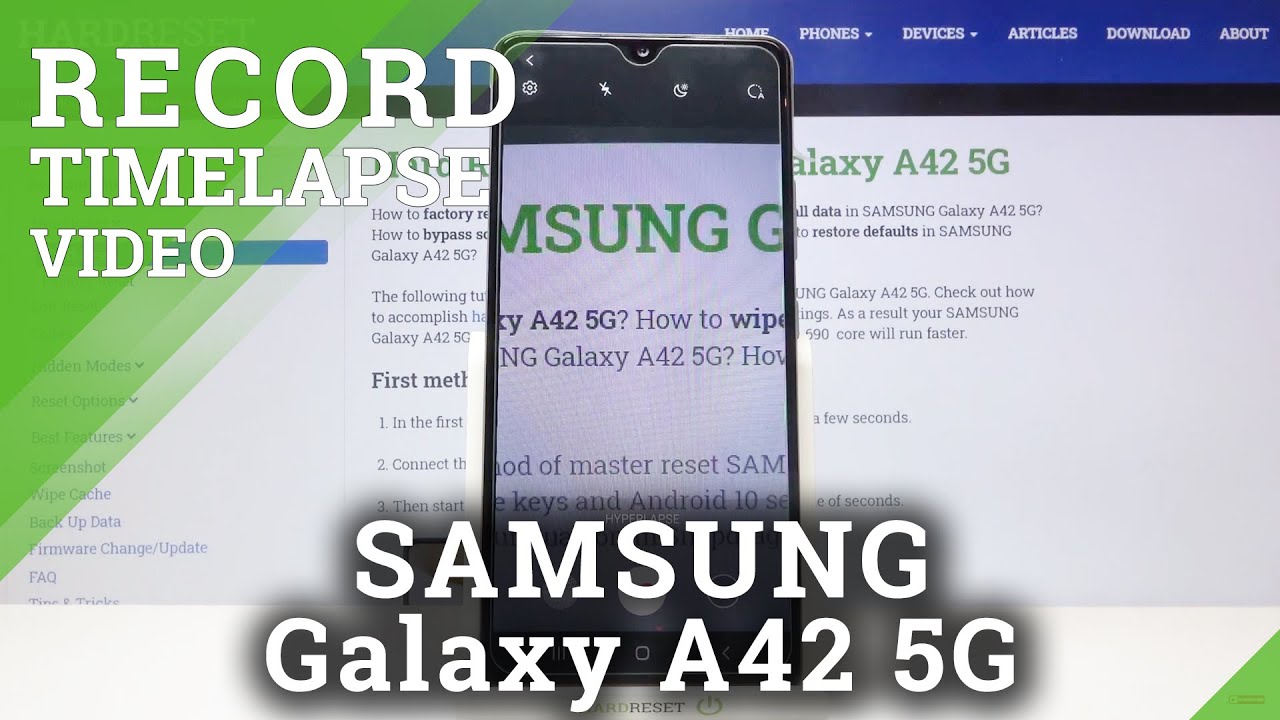 How to Record Timelapse Video in Samsung Galaxy A42 5G - Camera ...