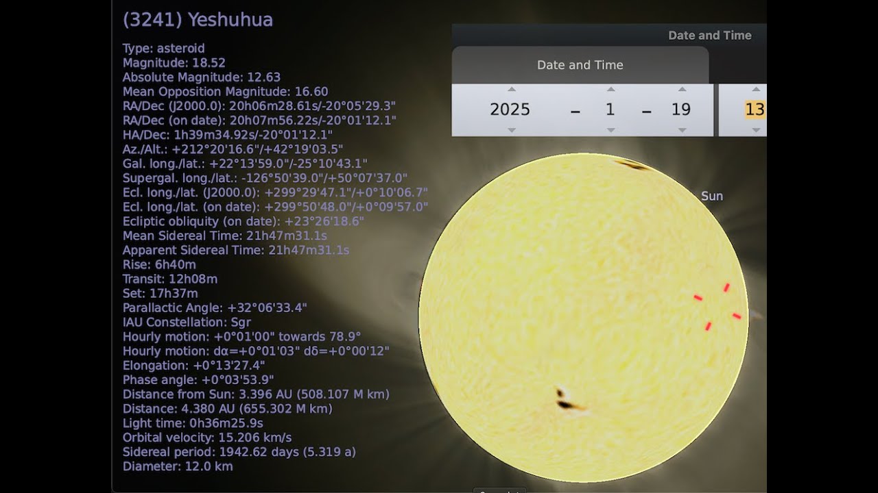 YESHUHUA ASTEROID ON JANUARY 19-20, 2025 - YouTube