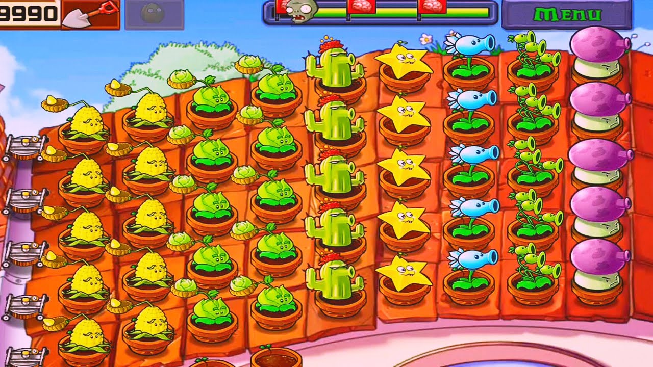 PVZ Gameplay | Adventure Roof | Level! 1/2 Completed Full HD Gameplay ...