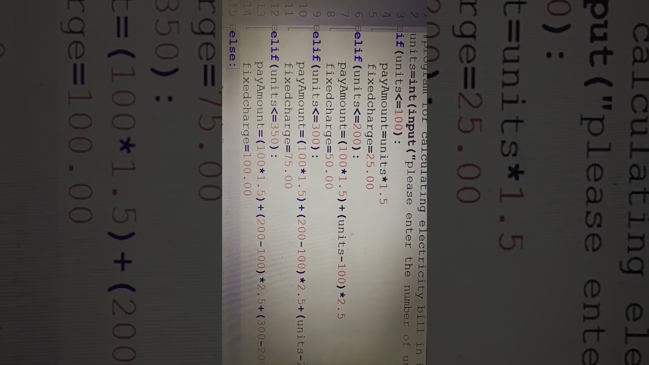 Electricity Bill Using Pyhonshorts Youtube Yt Youtube