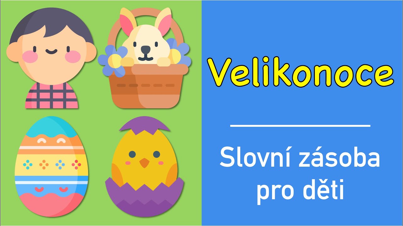 Učení slov pro děti | Velikonoce (vajíčko, kraslice, pomlázka, koledník ...