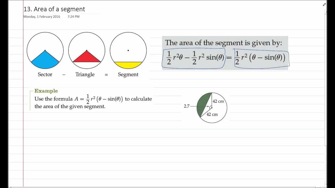 Area of a segment - YouTube
