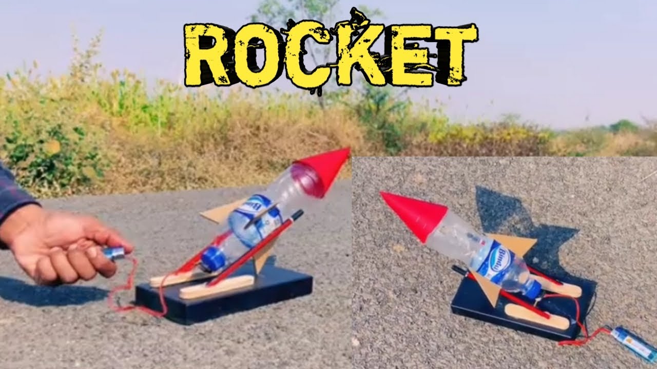 rocket model making with bottle | rocket making with cardboard | rocket ...