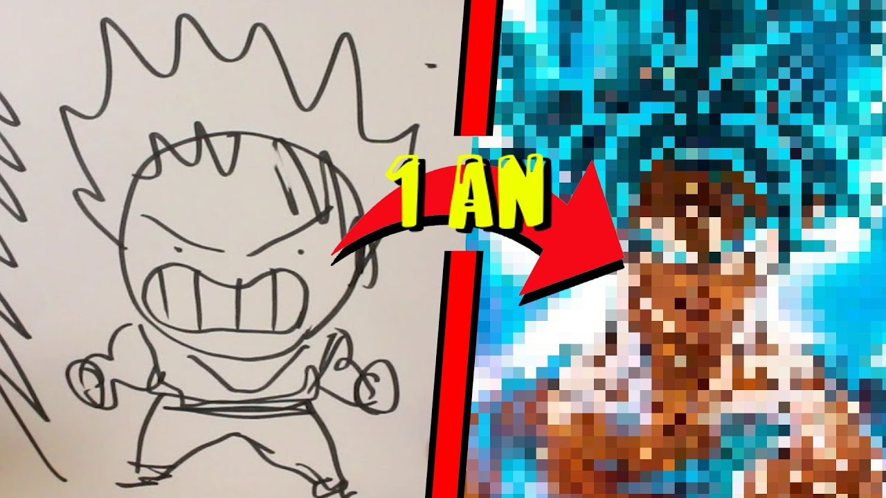 I modify my drawing 1 year later (manga drawing) - YouTube