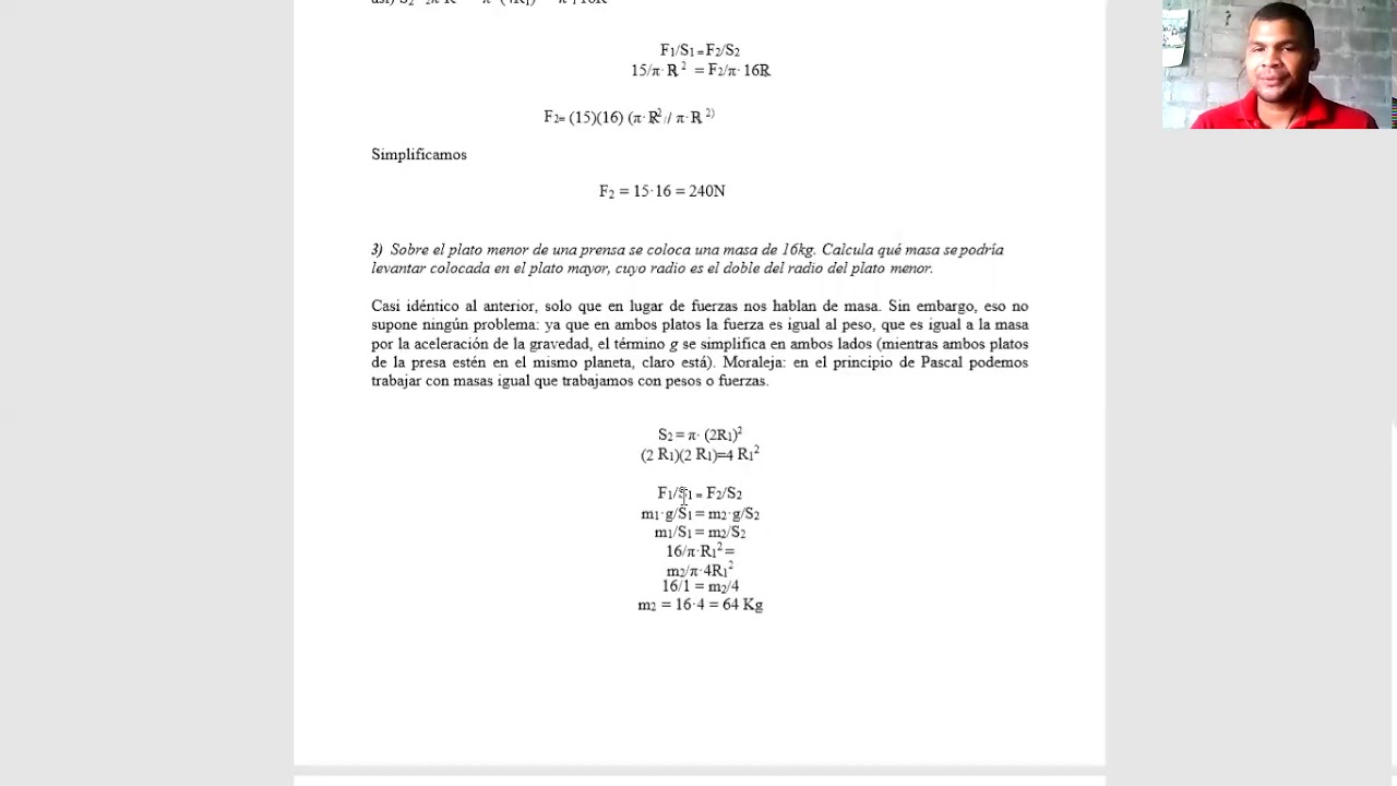 Principio de Pascal: Ejercicios resueltos - YouTube