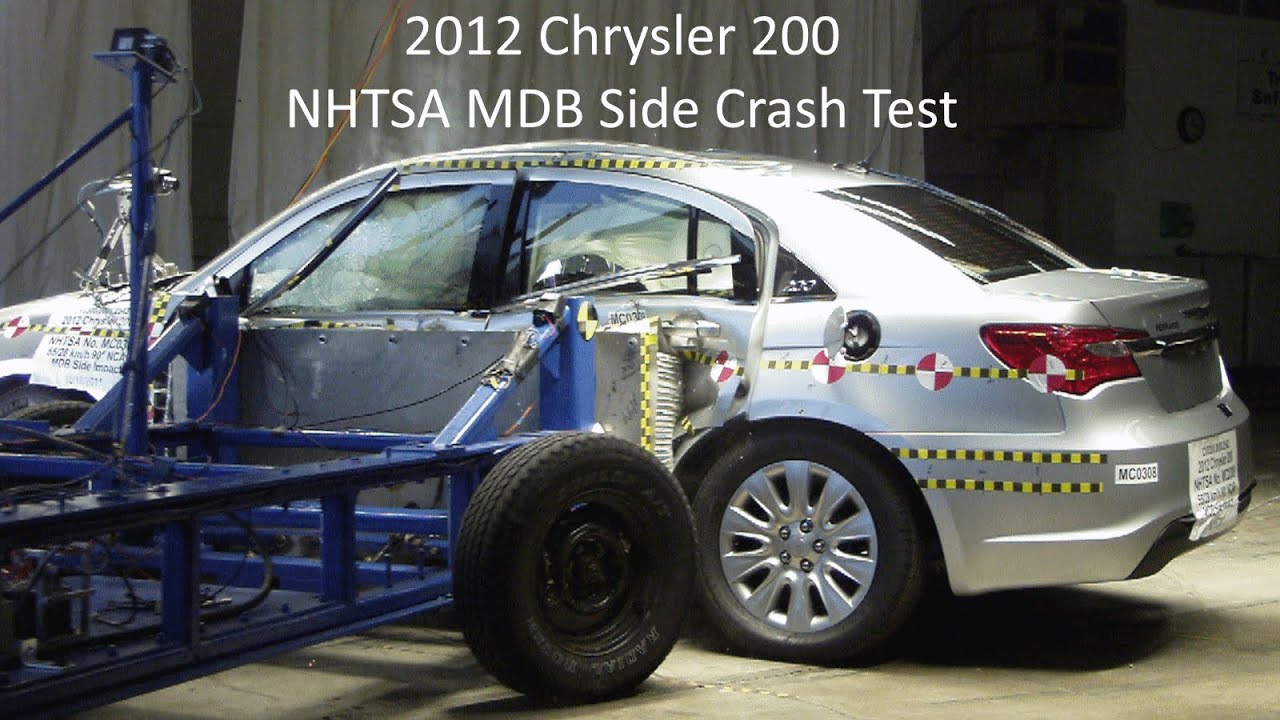 2007-2014 Chrysler Sebring / 200 Sedan NHTSA MDB Side Crash Test - YouTube