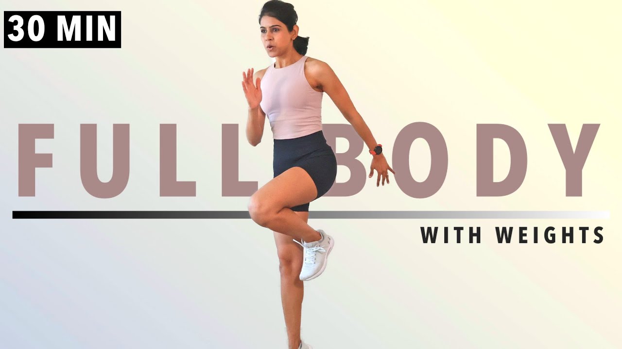 30 MIN Intense FULL BODY HIIT Workout - Bodyweight + Dumbbell exercises ...