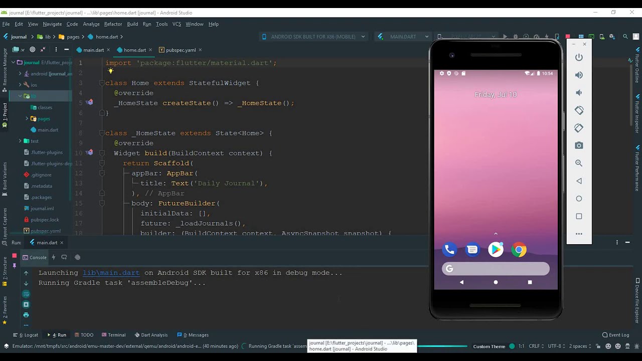 Part One in Journal App - YouTube