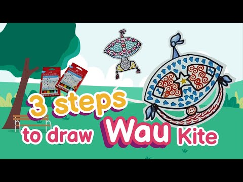 【It's Hands-on Time】3 steps to draw Wau Kite - YouTube