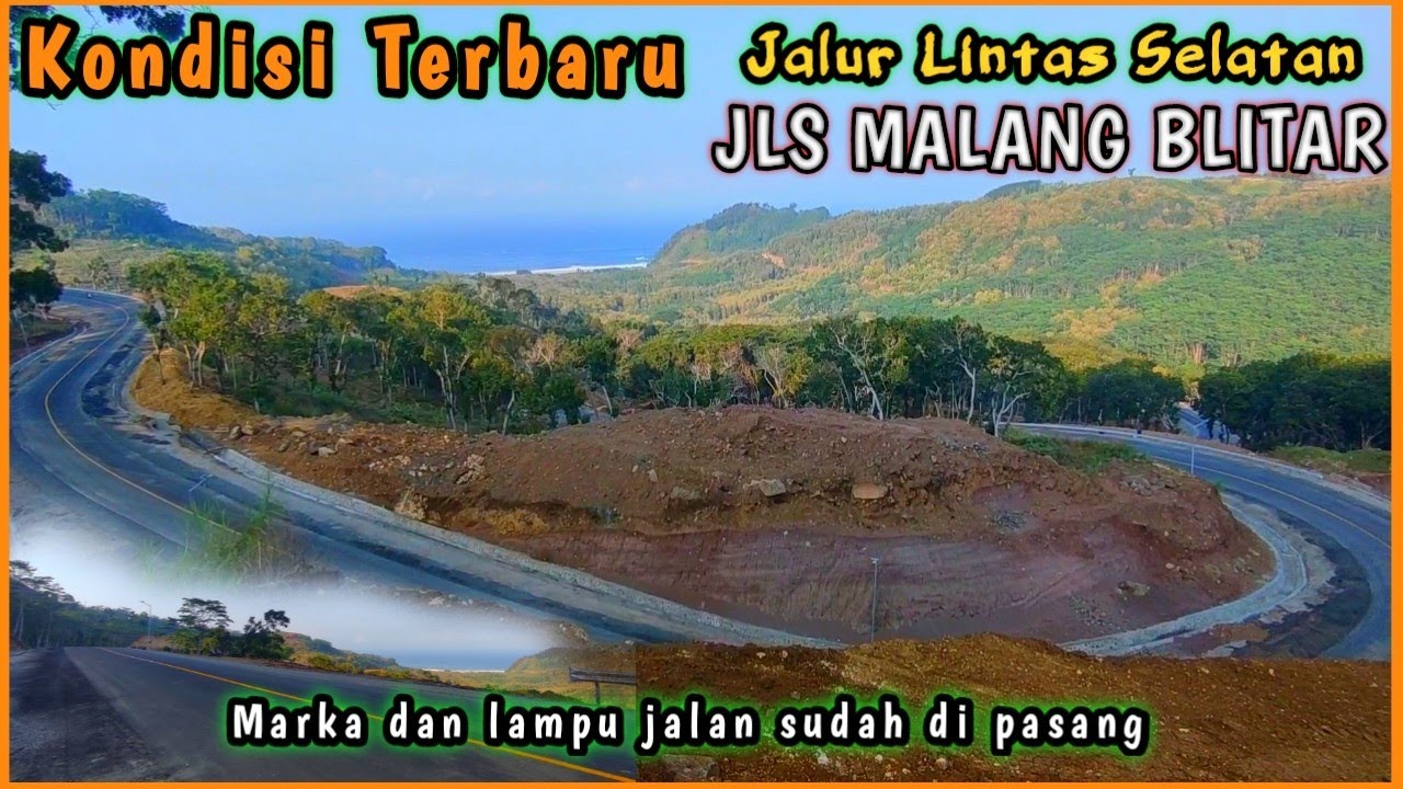 JLS MALANG BLITAR PANTAI MODANGAN TERBARU GARIS TENGAH DAN LAMPU JALAN ...