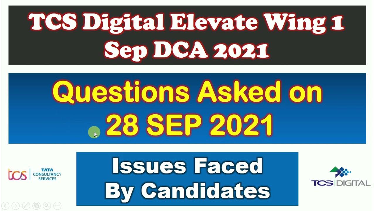 28 September DCA Analysis | TCS DCA SEP 2021 | - YouTube