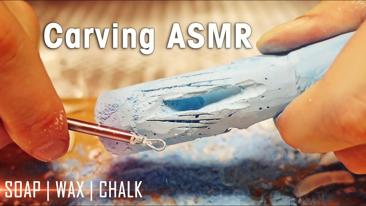 Carving in soap, chalk and wax ASMR - YouTube