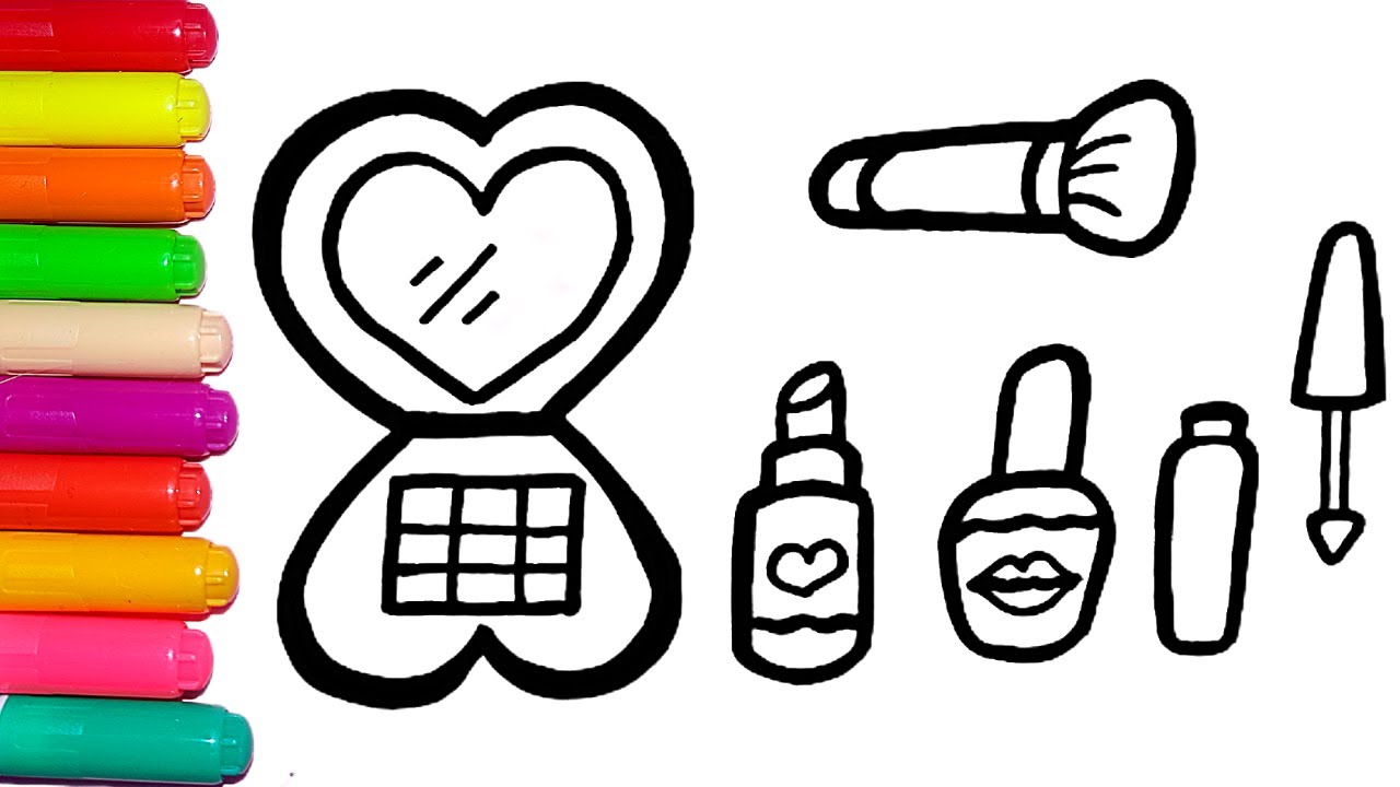 Make up set Drawing, Painting and Coloring for Kids, Toddlers || How to ...