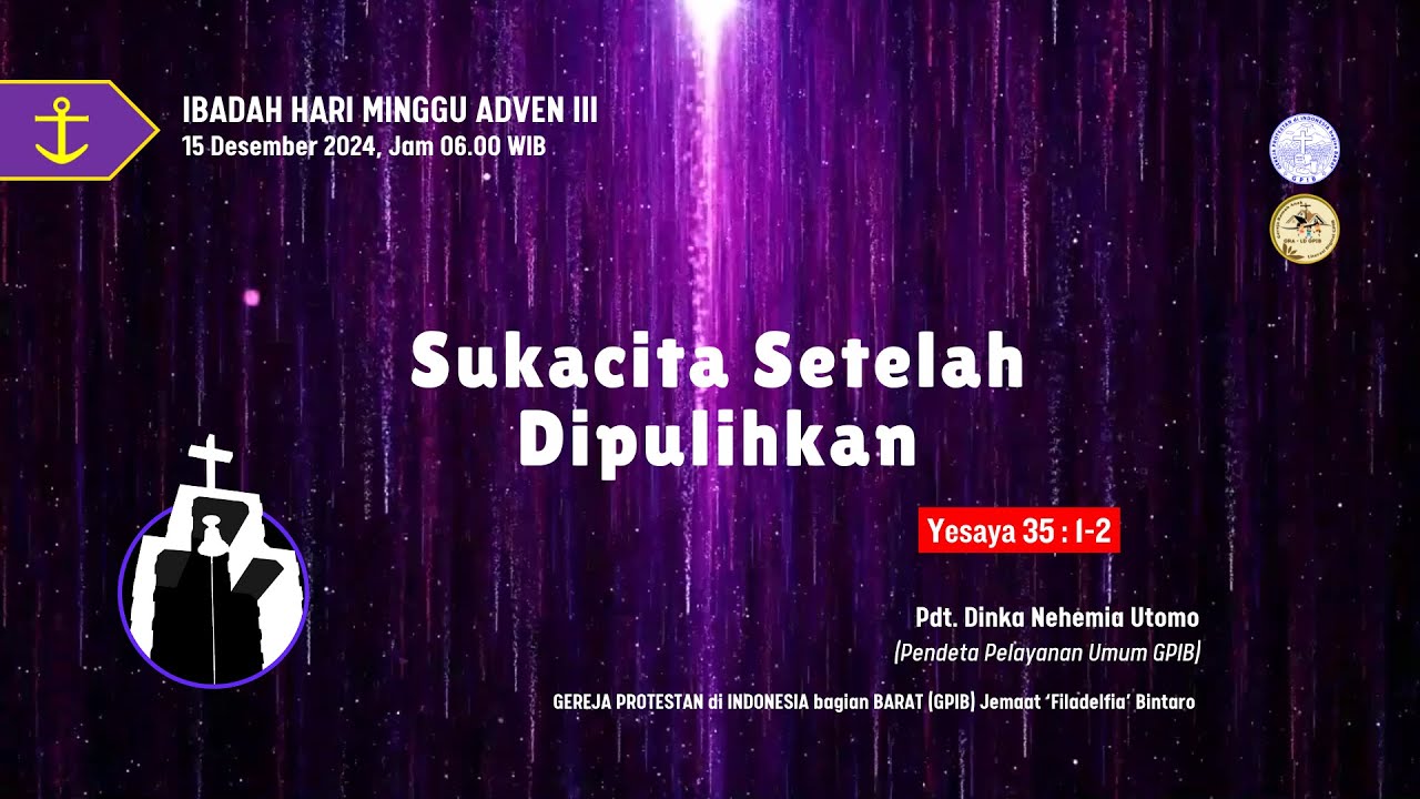[LIVE] IBADAH HARI MINGGU ADVEN III, 15 DESEMBER 2024 (06.00 WIB) - YouTube