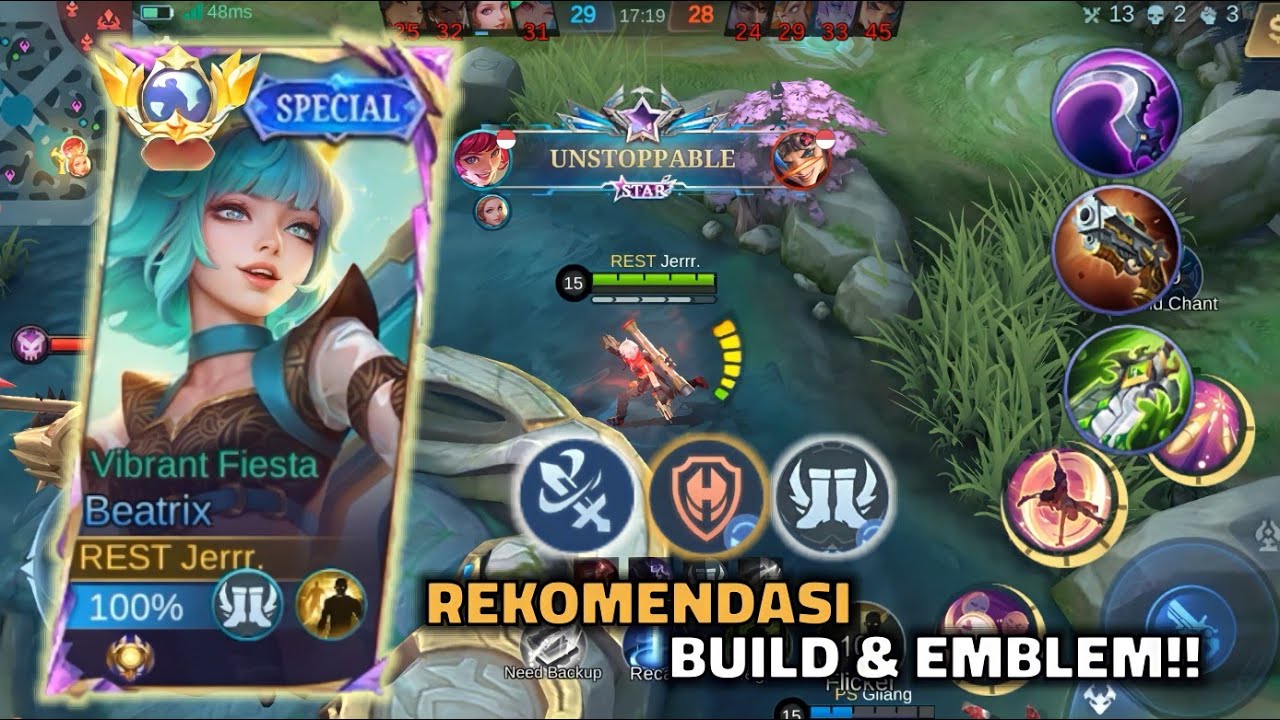 REKOMENDASI BUILD & EMBLEM BEATRIX BUAT SOLO RANK!! EMANG SE OP INI ...