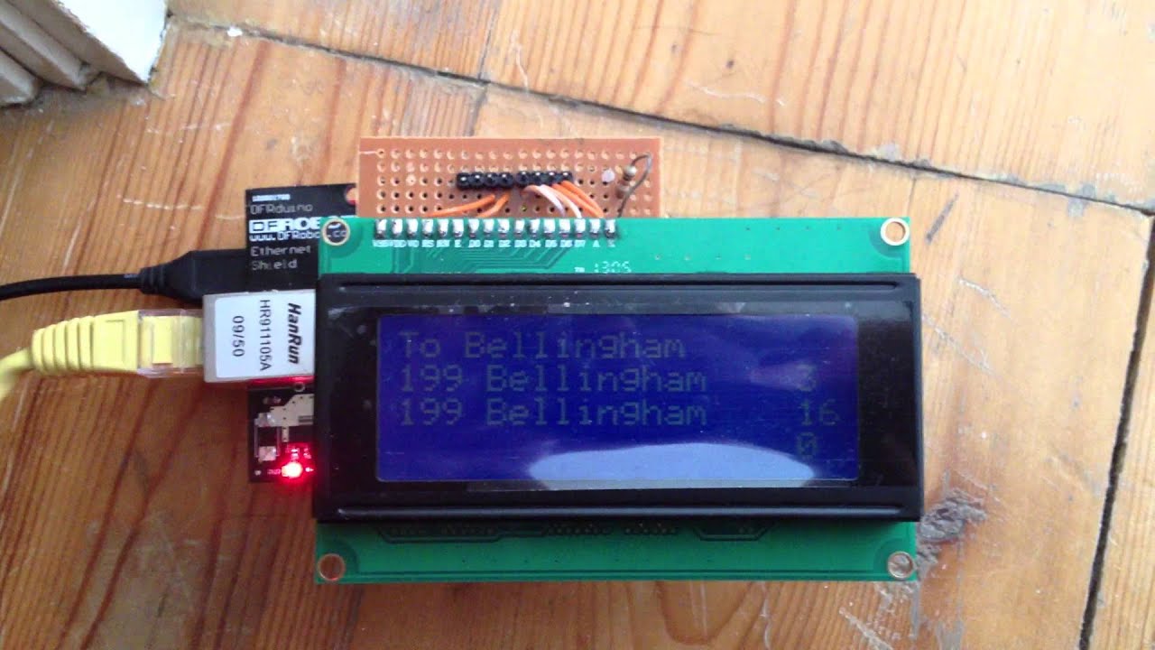 TfL buses live update with an Arduino and Ethernet Shield - YouTube