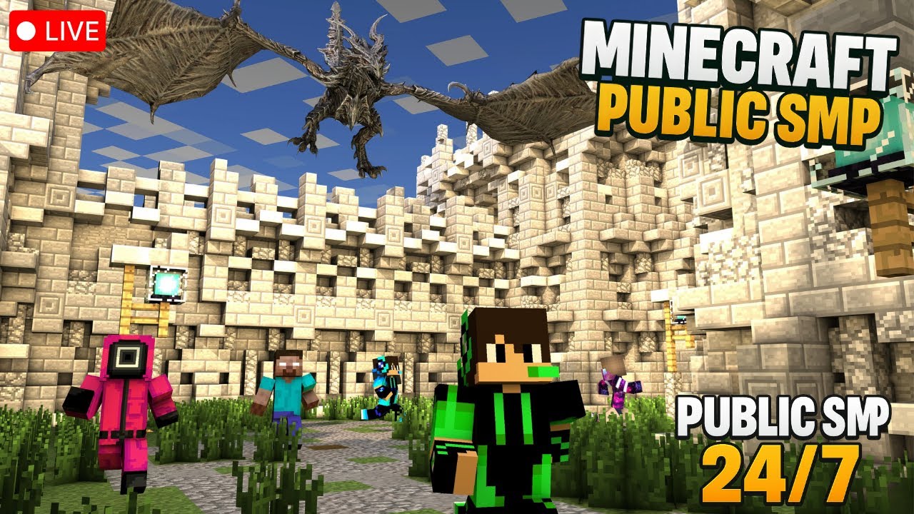 Minecraft Public Smp Live | 24/7 Public Server | Java + Pe ( Free ...