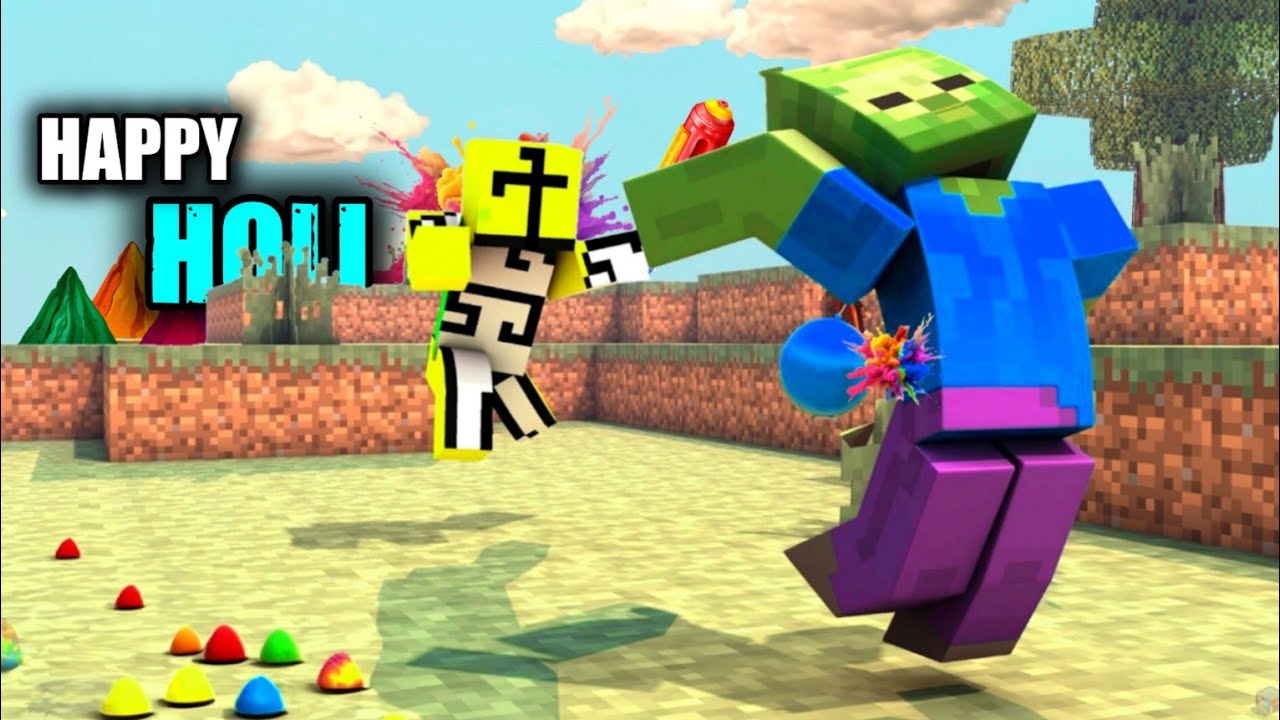 HAPPY HOLI Celebration in Minecraft :- What!!!... - YouTube