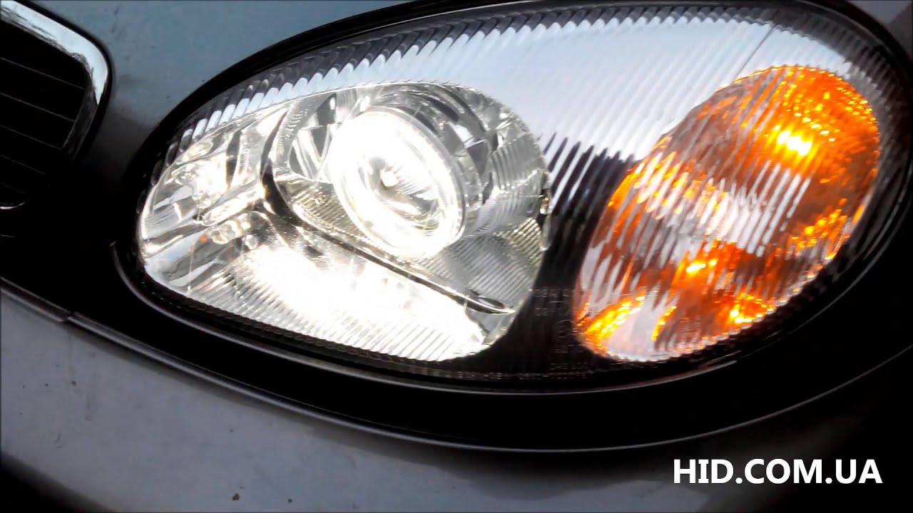 Daewoo Lanos + G5 Ultimate 5000k Led daytime with turn light Angel Eyes ...