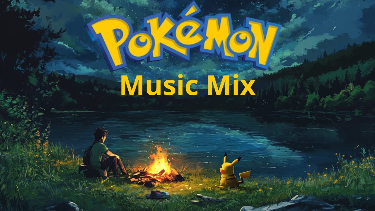 Relax with Pokémon Soundtrack Mix & Campfire Ambience | Pikachu by the ...