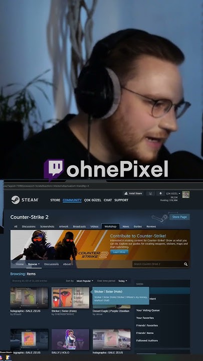 OHNEPIXEL BRICKED UP OVER A STICKER😂😳 #ohnepixel #cs2 #cs2sticker #cs2update #cs2stickers # ...