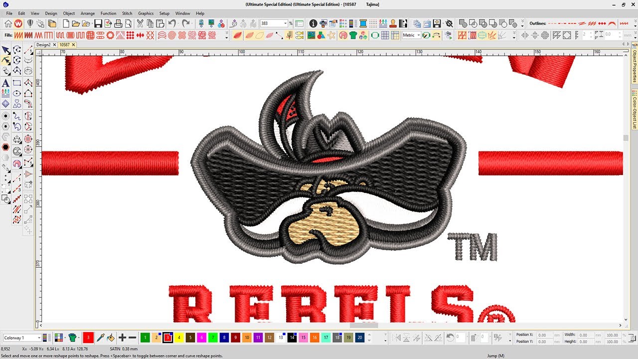 UNLV Rebels Embroidery logo - YouTube