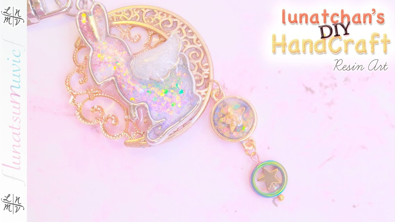 [ResinArt]“Rabbits and the Moon key ring” Tutorial - YouTube