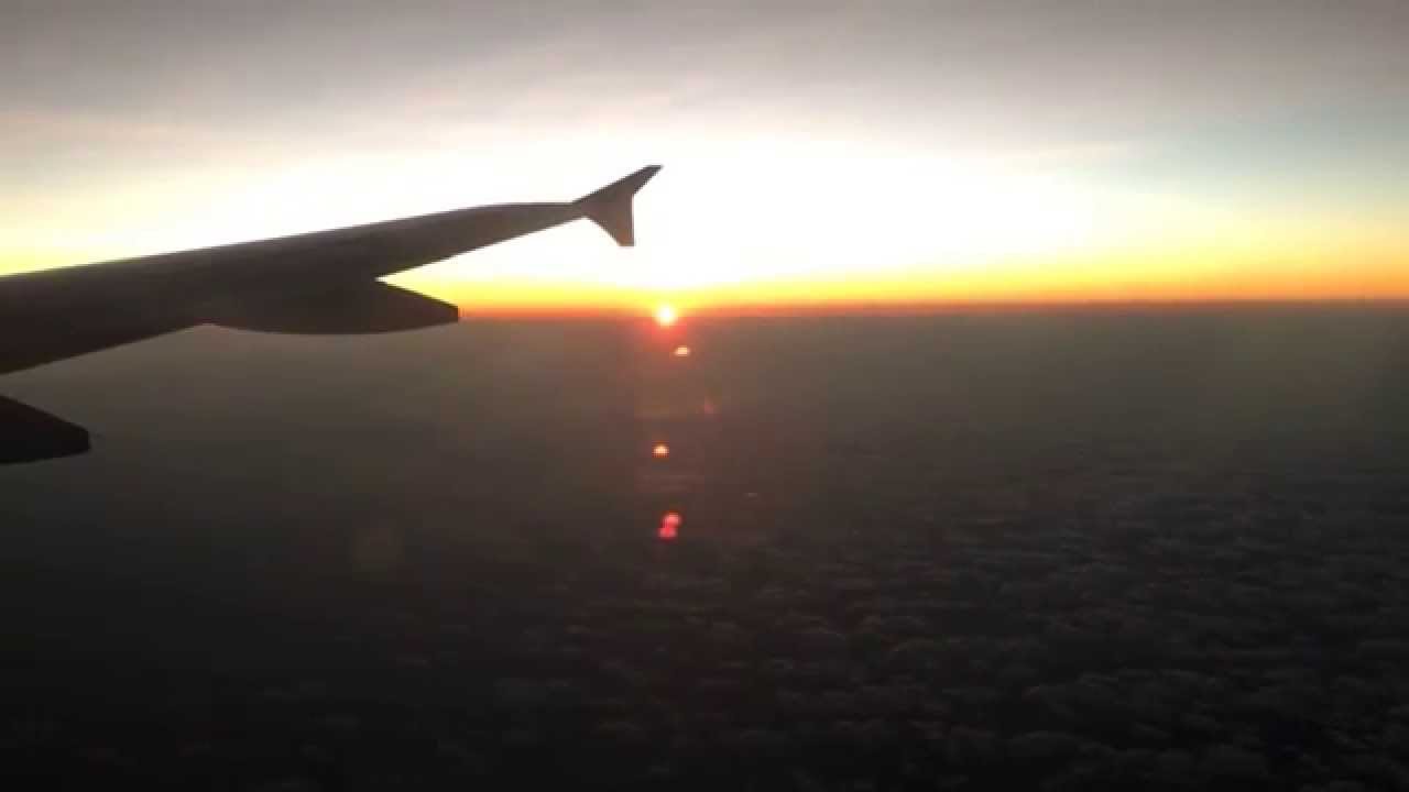 Beautiful Sunset From An Airplane Window - YouTube