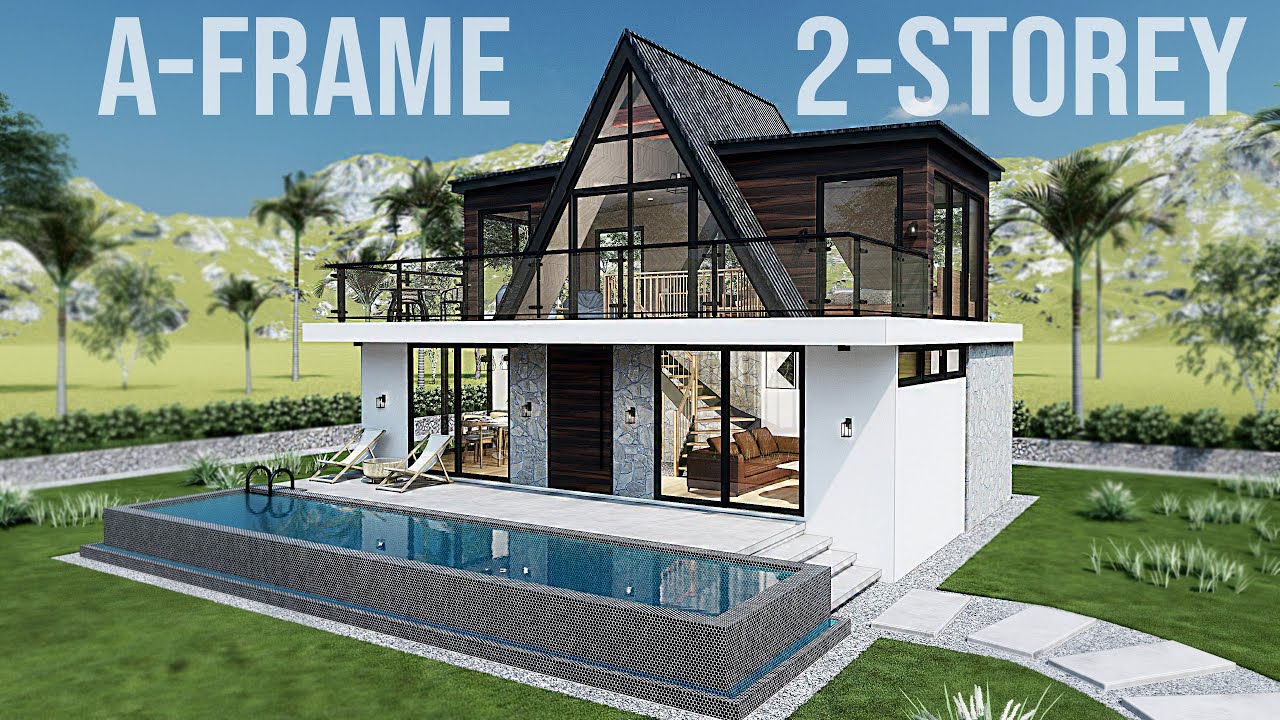 CHARMING 2-Storey A-FRAME House Design | 90 SQM | 1 Bedroom | Farmhouse ...